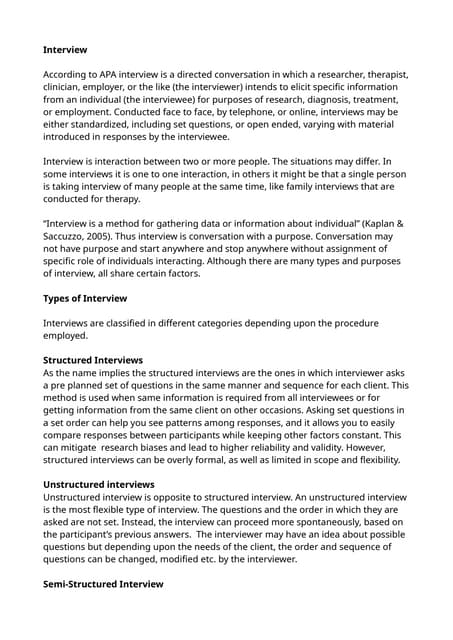 Interview, nature, types, merits & demerits | PPTX