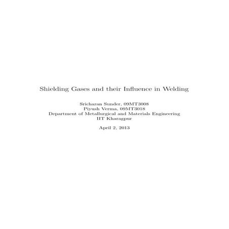 Shielding Gases and their Influence in Welding | PDF