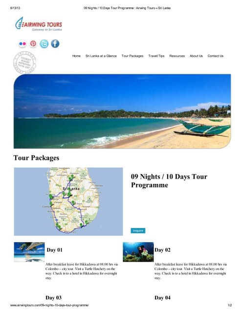 Sri lanka tour packages , sri lanka tours | PDF