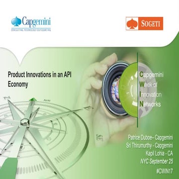 CWIN17 New-York / Product innovation in the api economy | PDF