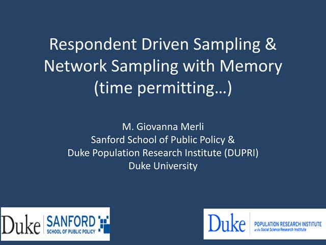 09 Respondent Driven Sampling And Network Sampling With Memory Ppt