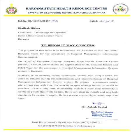 HSHRC recommendation | PDF