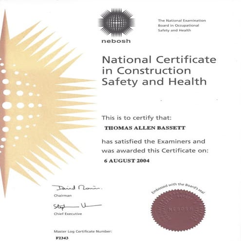 Nebosh Construction Certificate | PDF