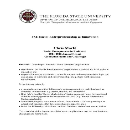 Markl Annual Report | PDF | Undergraduate Education | College Education