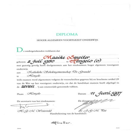 Certificaat HAVO | PDF