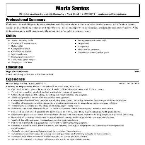 Maria Santos Resume 1 (6) | PDF