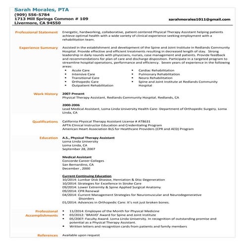 Sarah_Morales_PTA_Resume | PDF
