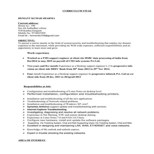 hemant resume | DOC
