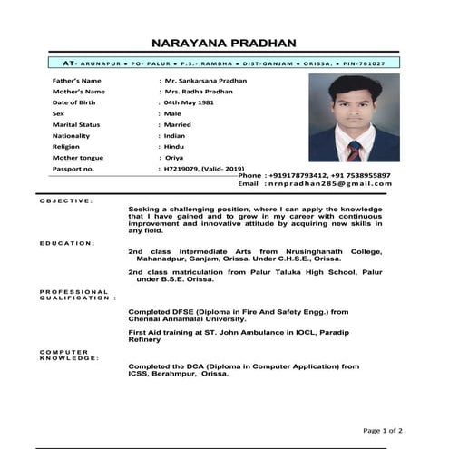 CV-Narayan Pradhan | DOC