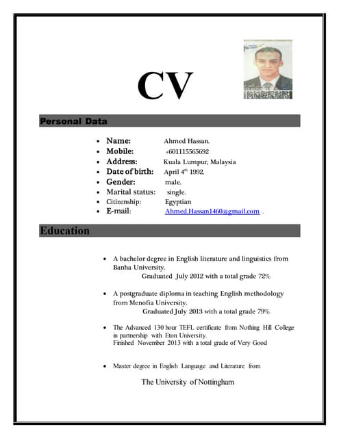 Tamer Anwar - CV (1) (2) | PDF