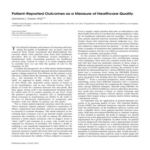 Frosch PROs JGIM | PDF