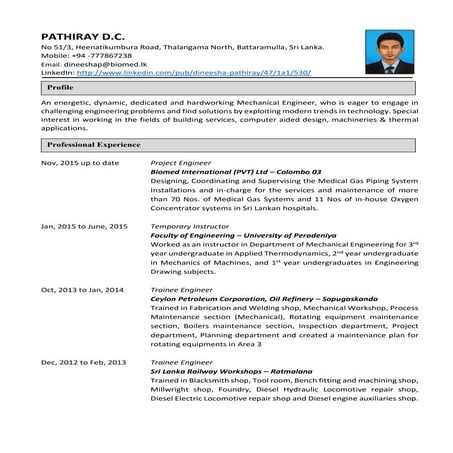 D.C. Pathiray Resume | PDF