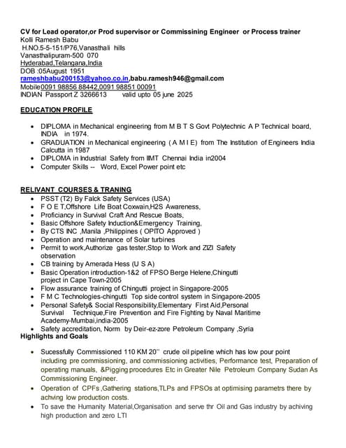 Kolli Ramesh Babu cv | PDF