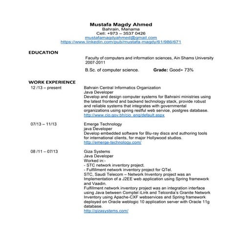 Mustafa Magdy Ahmed Resume | PDF