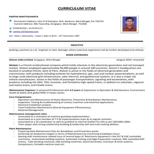 CV of Partha 2015 (2) | PDF