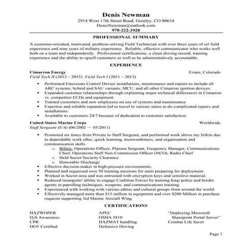 Denis Newman Resume | PDF