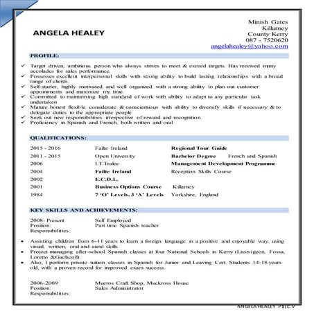 Angela Healey CV 2017 | PDF