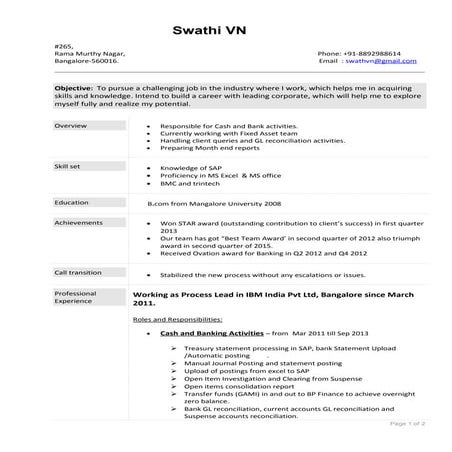 swathi vn _Resume | PDF
