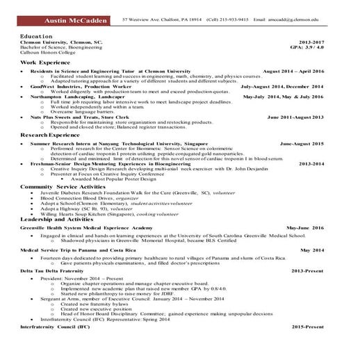 Revised Professional Resume | DOCX