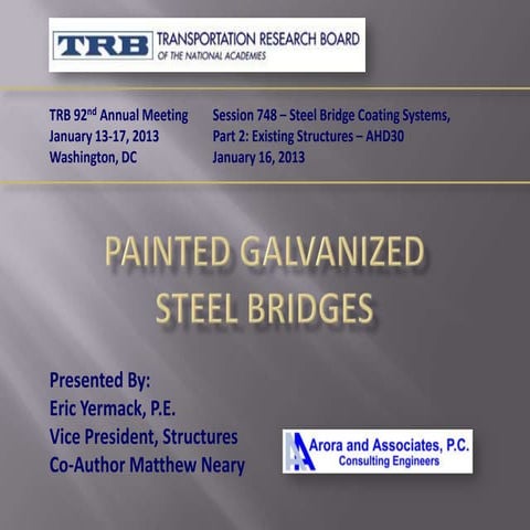 Maintenance & repair of steel bridges | PPT