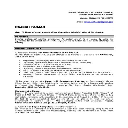 CV of Rajesh (2) | DOCX