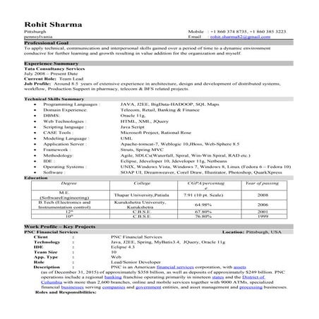 US Resume Rohit Sharma | PDF
