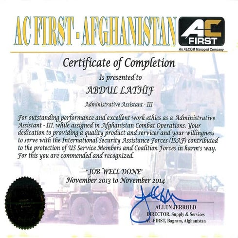 AC FIRST - Completion Cert | PPT