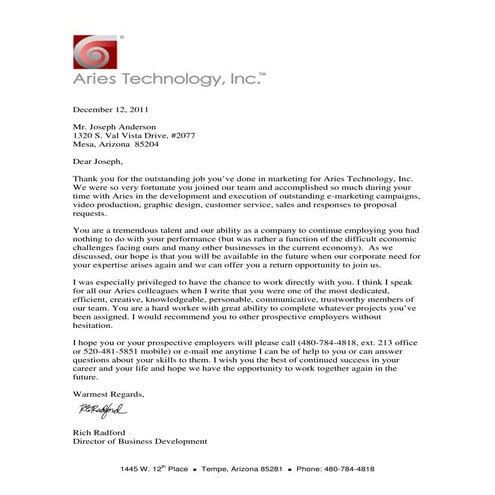 Copy of Joseph Anderson Recommendation Letter | PDF