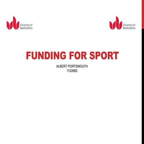 Funding for sport | PPTX | Financial Assistance | Personal Finance