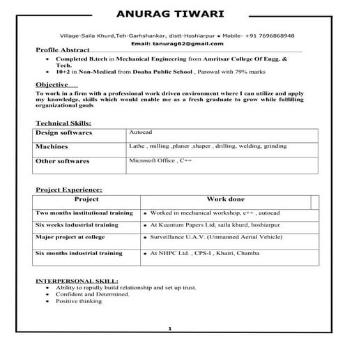 ANURAG RESUME | PDF