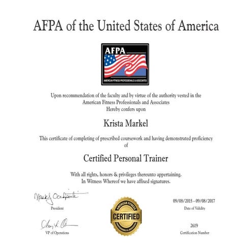 krista's pt certificate | PDF