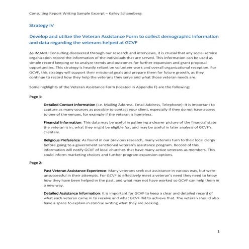 Consulting Writing Sample | PDF