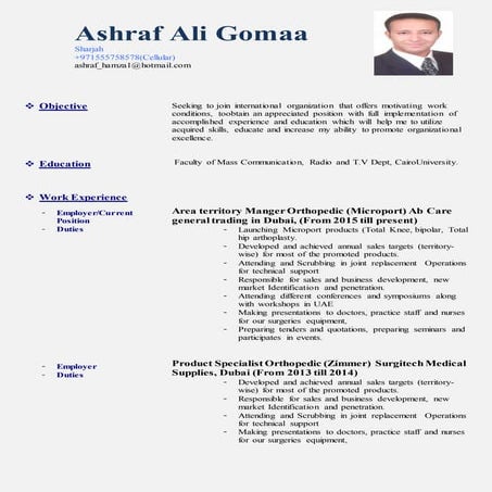 ashraf cv Sales | DOCX | Sales | Business