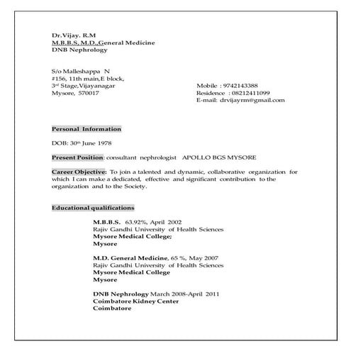 CV dr VIJAY R M Nephro2 | DOCX