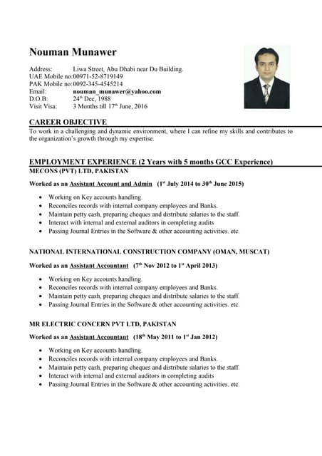 haseeb cv as accountant | DOCX