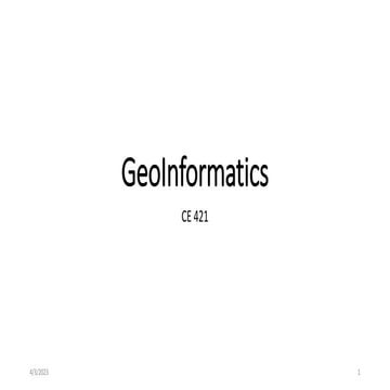 Geoinformatics (1) | PPTX