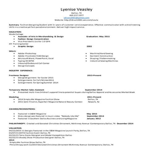 portfolio resume | DOCX | Style & Fashion