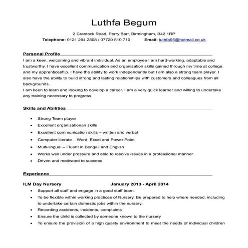 Luthfa CV 2016 | ODT