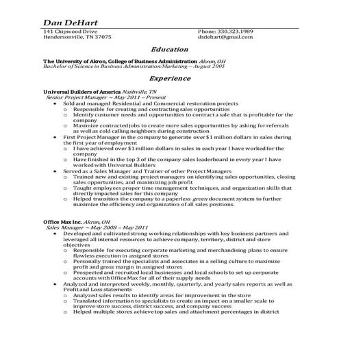 Dan DeHart Resume | DOCX