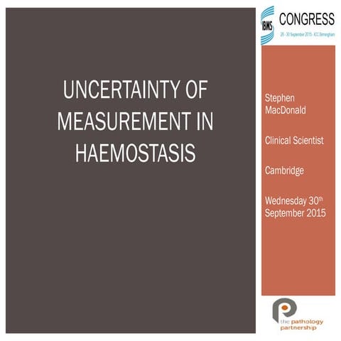 Basic calculations of measurement uncertainty in medical testing | PPTX