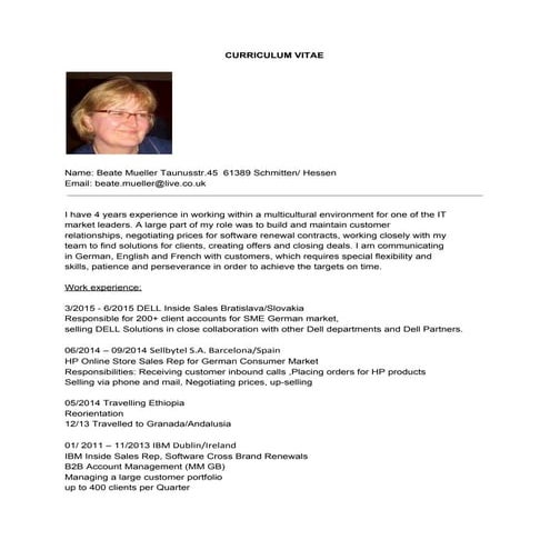 ResumeBeateMuellerJune2015 | PDF