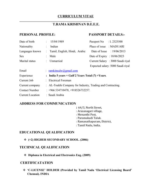 Resume atta s rao ETO | PDF