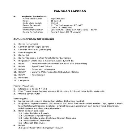 Format laporan topik khusus | PDF