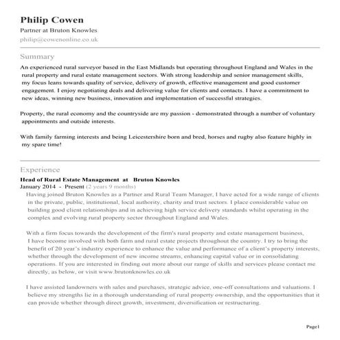 Philip Cowen Linked In Profile | PDF