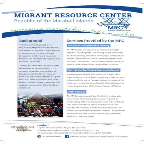 RMI MRC Factsheet final for print (1) | PDF | Crime & Harmful Acts to ...