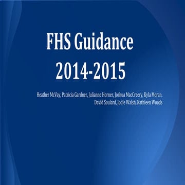 High School Guidance Presentation - 06/23/15 | PPTX