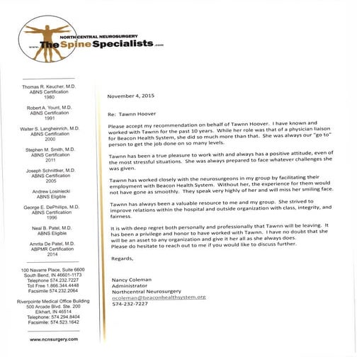 Nancy Coleman Executive Ref Letter | PDF