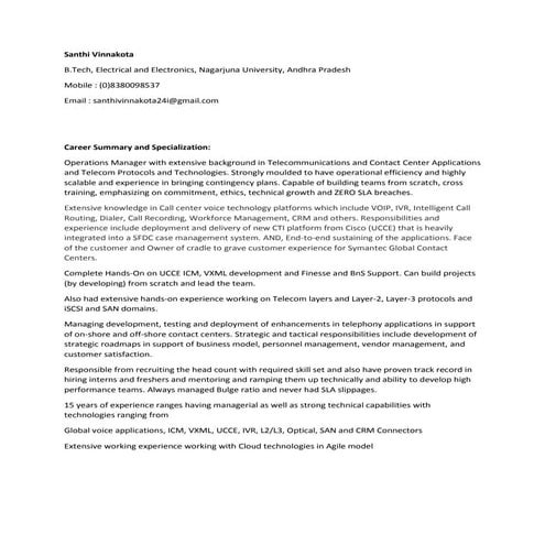 Santhi Vinnakota_Resume | PDF