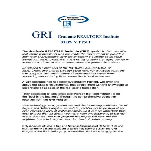 Srcar Realtor Designations Power Point | PPT