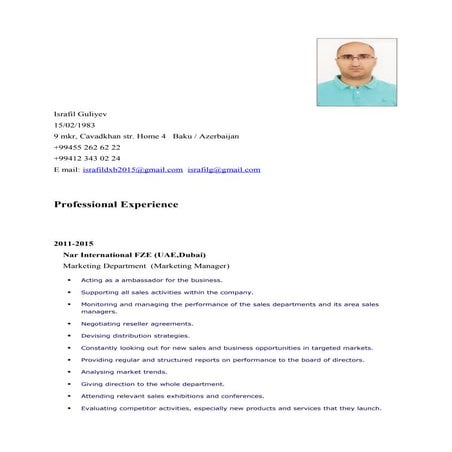 CV for M. Williams | DOC